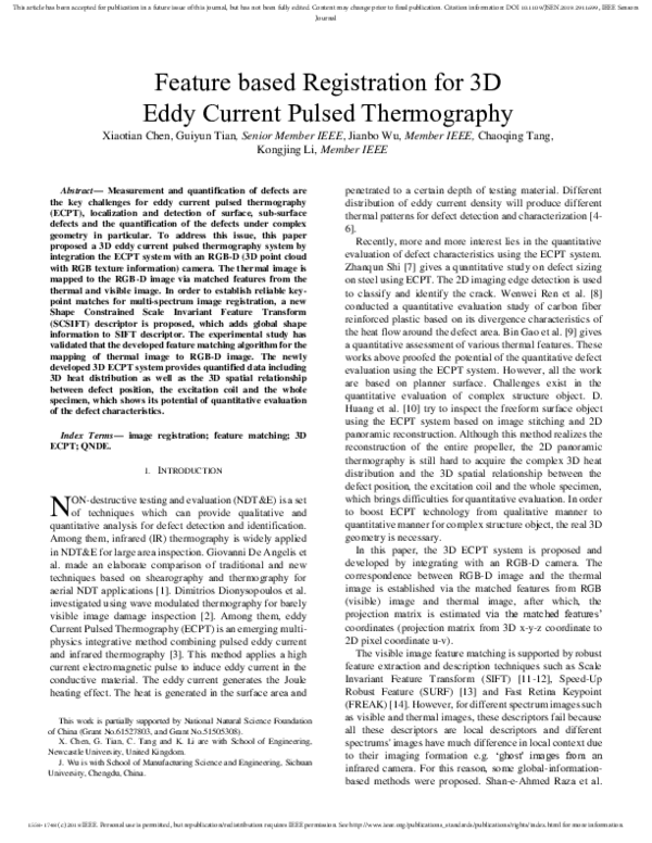 (PDF) Feature-Based Registration for 3D Eddy Current Pulsed Thermography