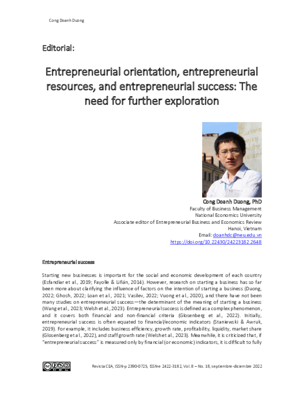 (PDF) Entrepreneurial orientation, entrepreneurial resources, and entrepreneurial success: The ...