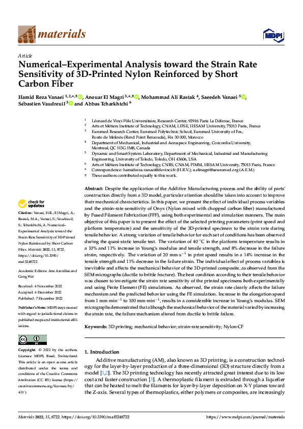 (PDF) Numerical–Experimental Analysis toward the Strain Rate ...