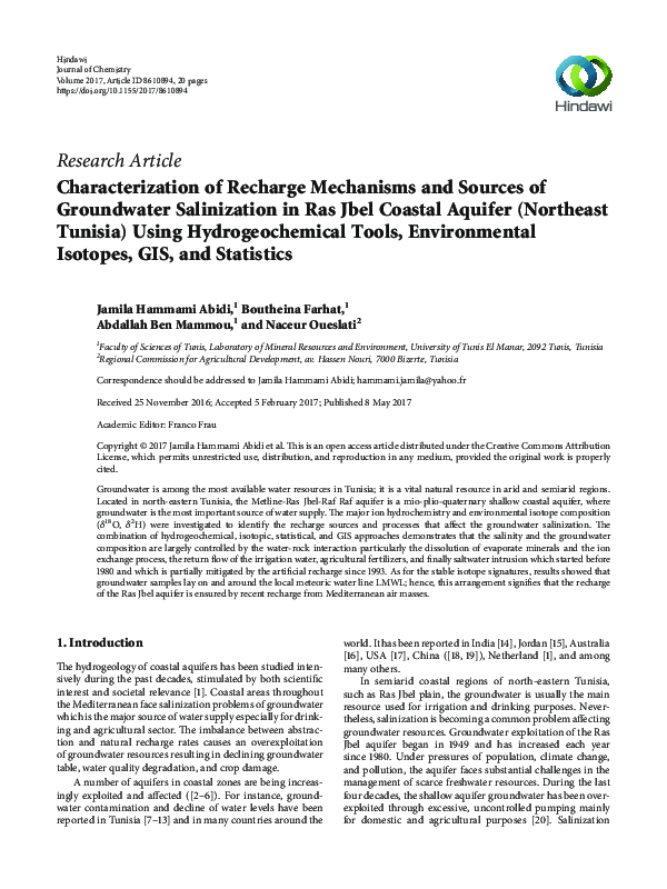 (PDF) Characterization of Recharge Mechanisms and Sources of ...