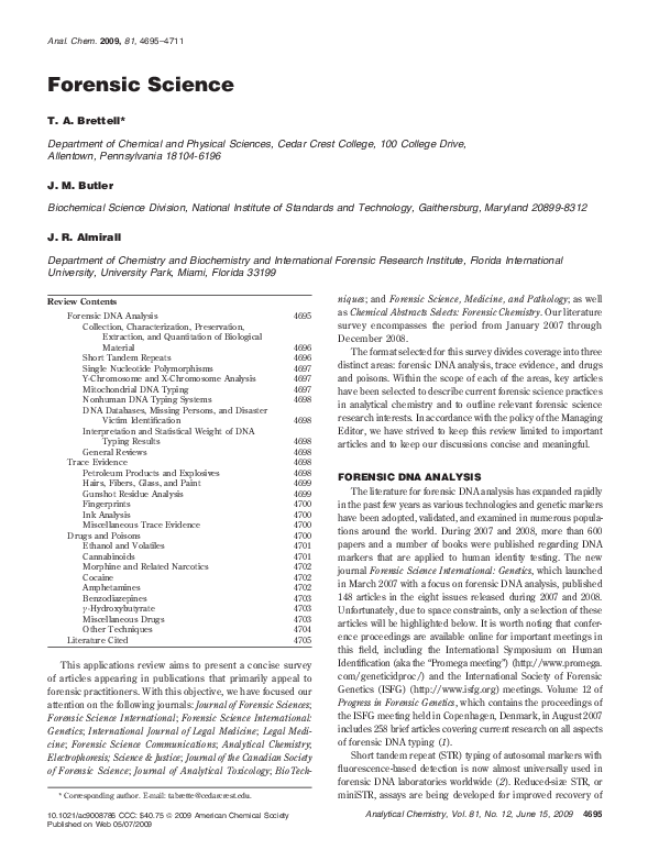 (PDF) Forensic science