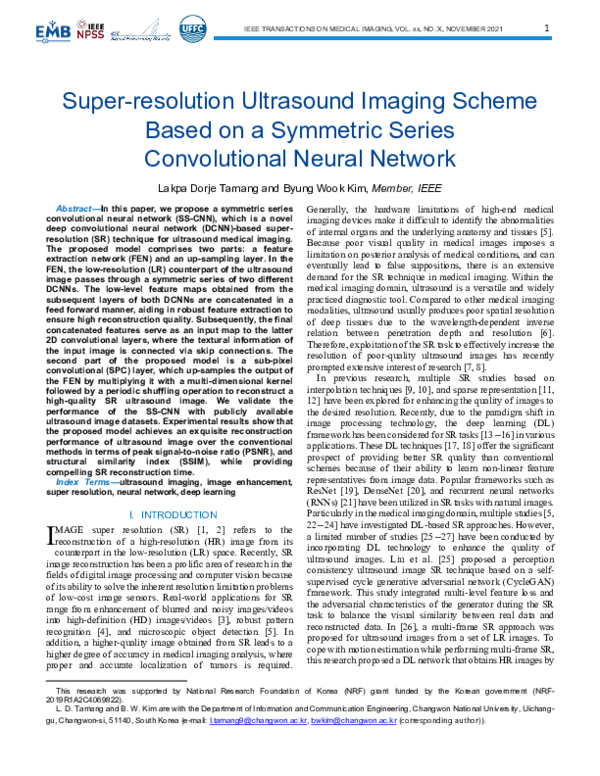 (PDF) Super-resolution Ultrasound Imaging Scheme Based on a Symmetric Series Convolutional ...