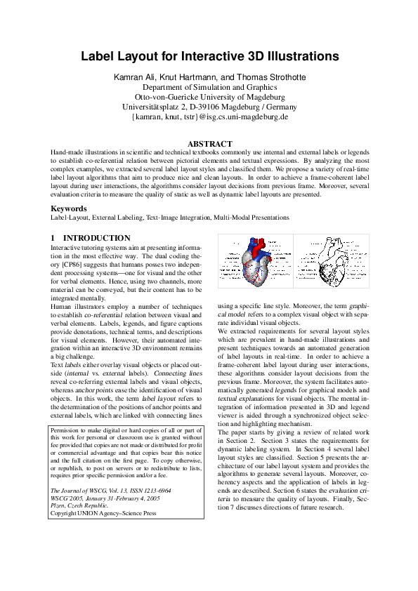 (PDF) Label Layout for Interactive 3D Illustrations