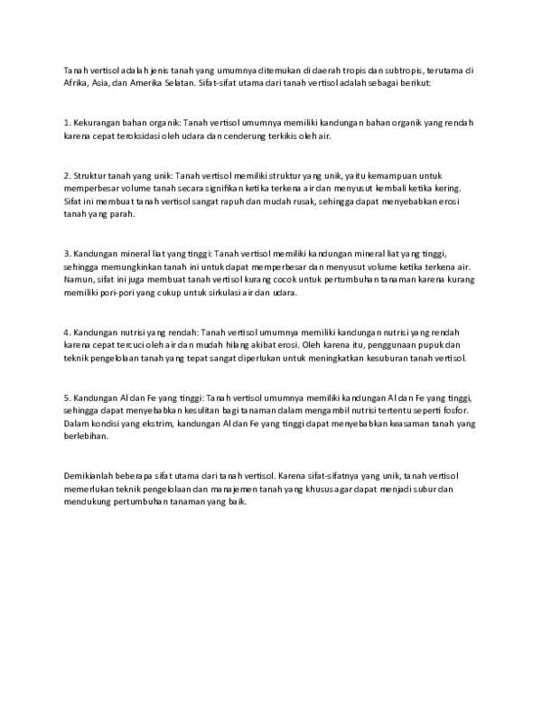 (DOC) Tanah vertisol adalah jenis tanah yang umumnya ditemukan di ...