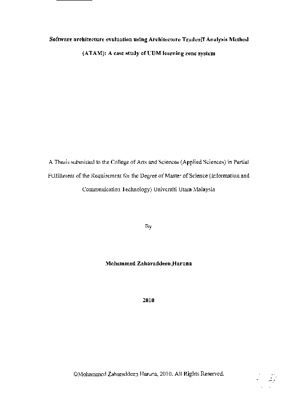 (PDF) Software Architecture Evaluation Using Architecture Tradeoff ...
