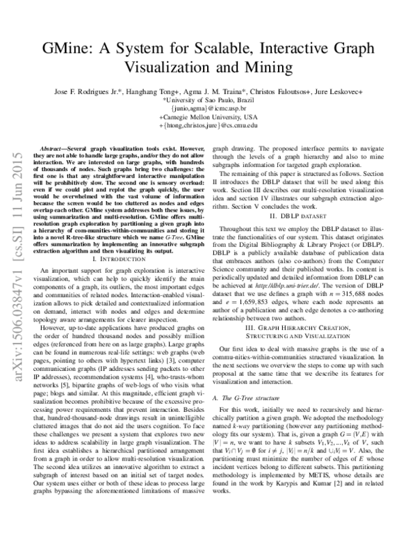 Pdf Gmine A System For Scalable Interactive Graph Visualization And Mining