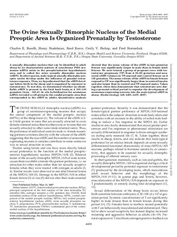 (PDF) The Ovine Sexually Dimorphic Nucleus of the Medial Preoptic Area ...