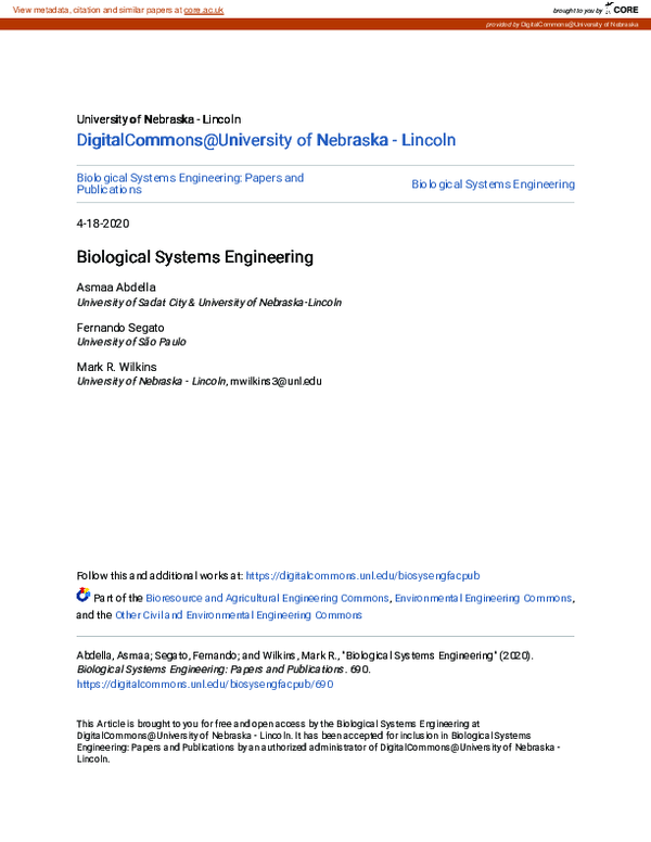 (PDF) Biological Systems Engineering