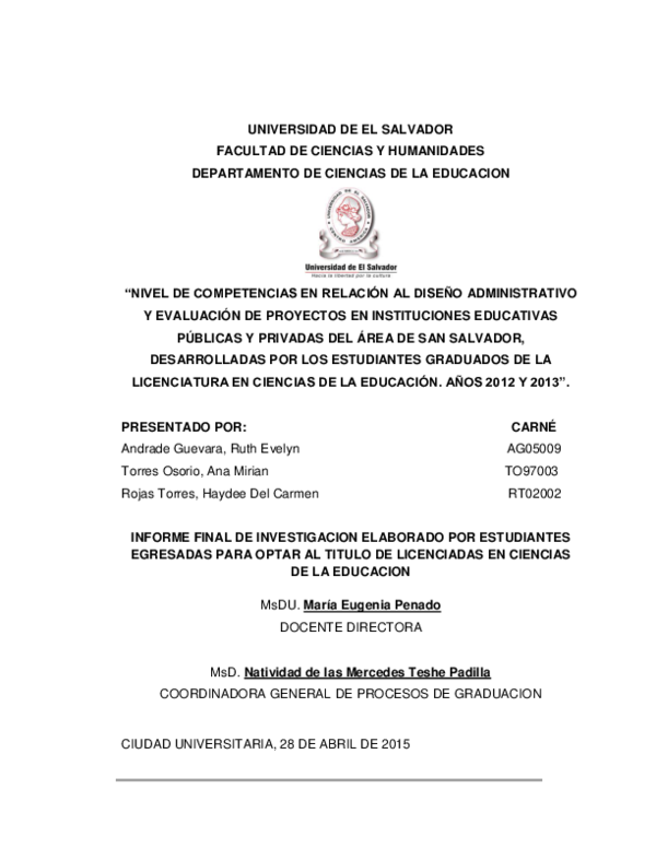 (PDF) VICE-RECTOR ACADÉMICO Master Ana María Glower de Alvarado VICE ...