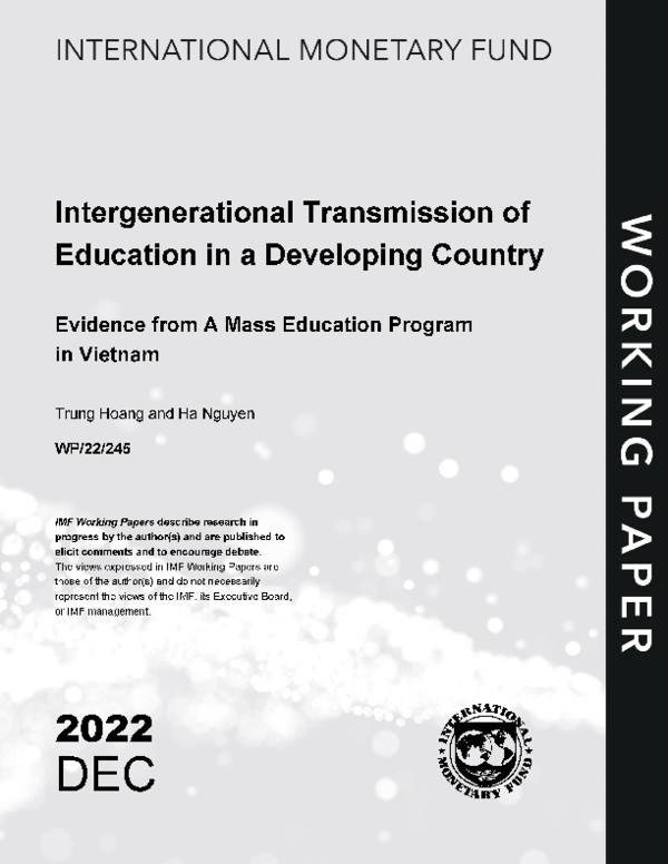 (PDF) Effects of Vietnam's Education Program on Intergenerational Learning