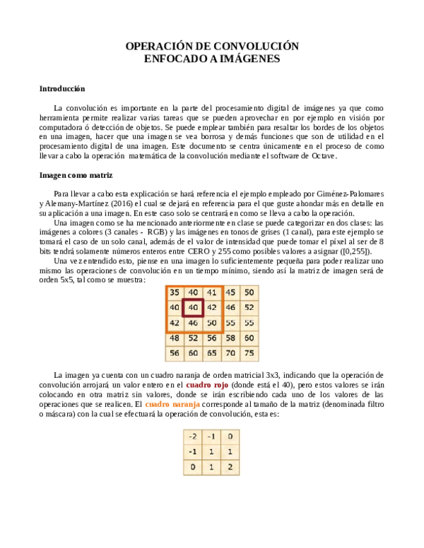 (PDF) OPERACIÓN DE CONVOLUCIÓN ENFOCADO A IMÁGENES