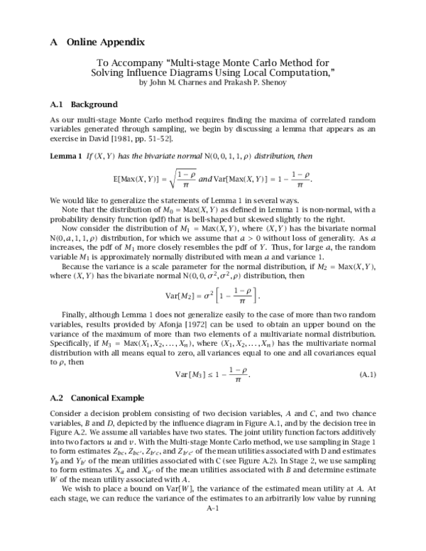 (PDF) A Online Appendix To Accompany “Multi-stage Monte Carlo Method for Solving Influence ...