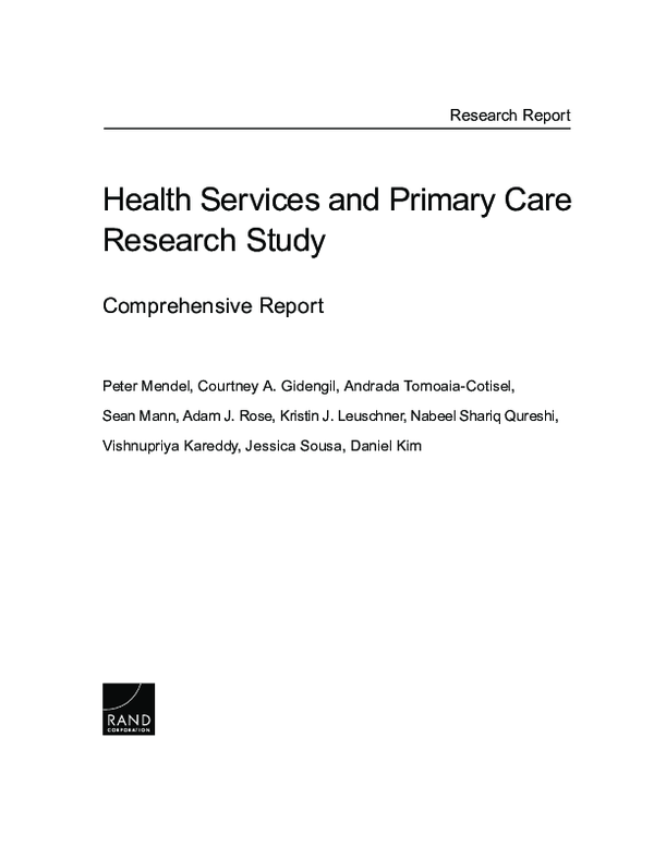 (PDF) Health Services and Primary Care Research Study: Comprehensive Report