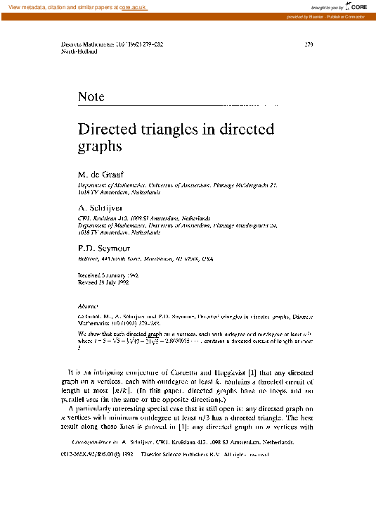 (PDF) Directed triangles in directed graphs