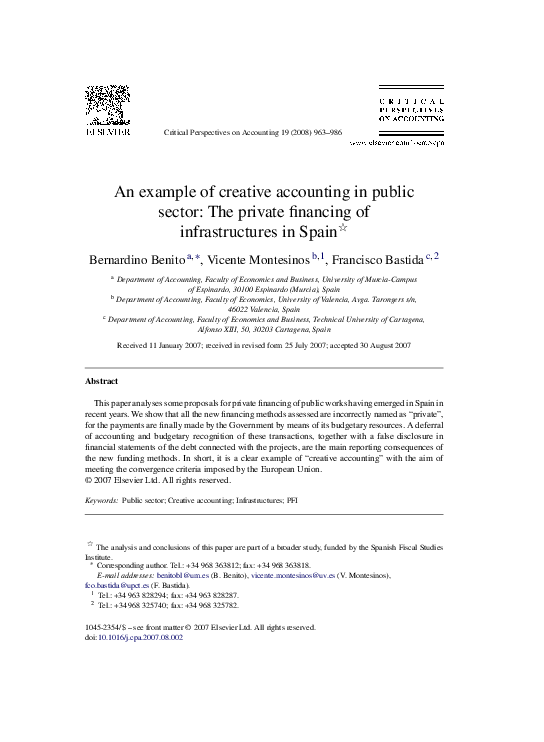 (PDF) An example of creative accounting in public sector: The private ...