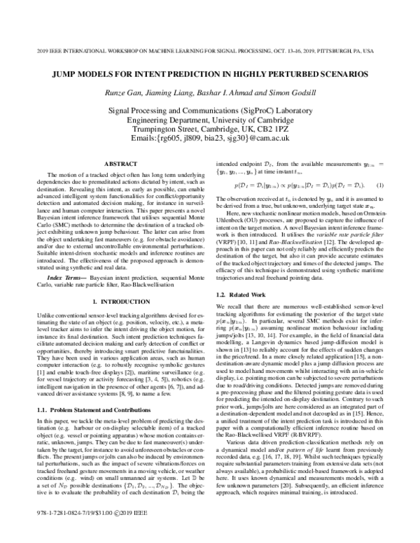 Pdf Bayesian Intent Prediction For Fast Maneuvering Objects Using Variable Rate Particle 