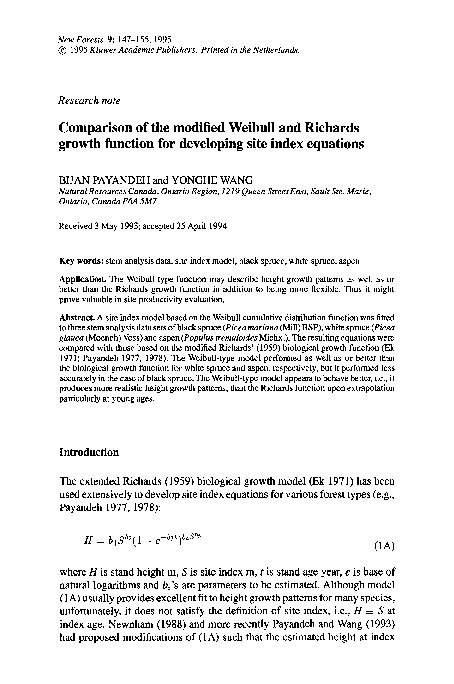 (PDF) Comparison of the modified Weibull and Richards growth function ...