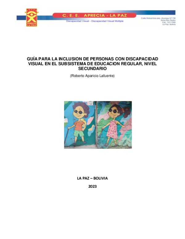 (PDF) GUÍA PARA LA INCLUSION DE PERSONAS CON DISCAPACIDAD VISUAL EN EL ...