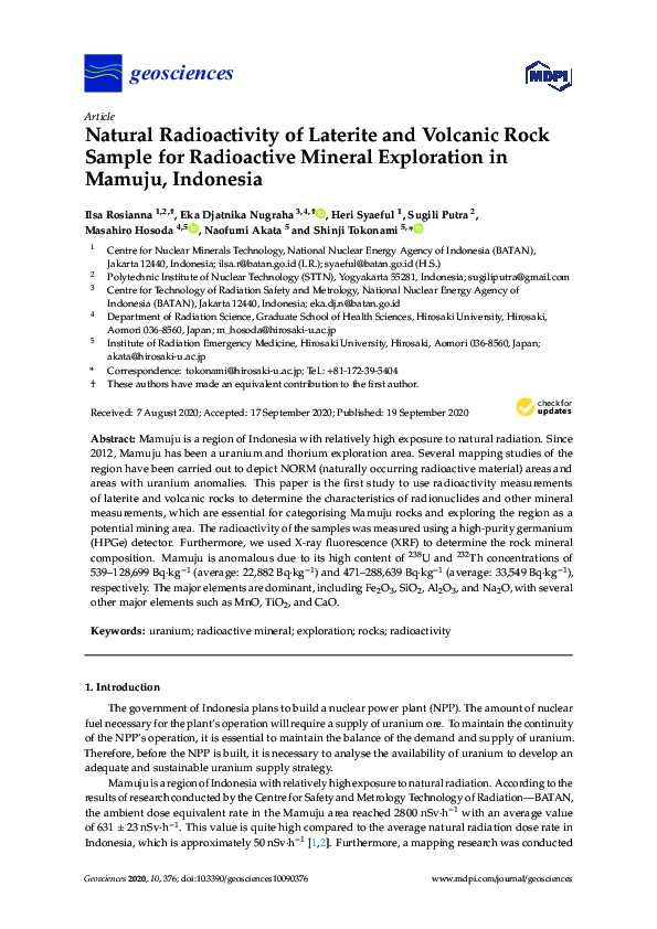 (PDF) Natural Radioactivity of Laterite and Volcanic Rock Sample for ...
