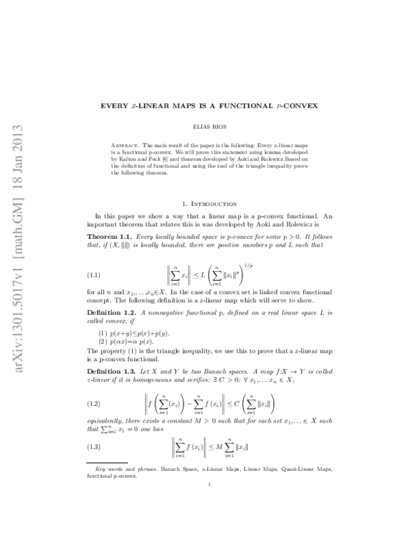 (PDF) Every z-linear maps is a functional p-convex | Elias Rios - Academia.edu