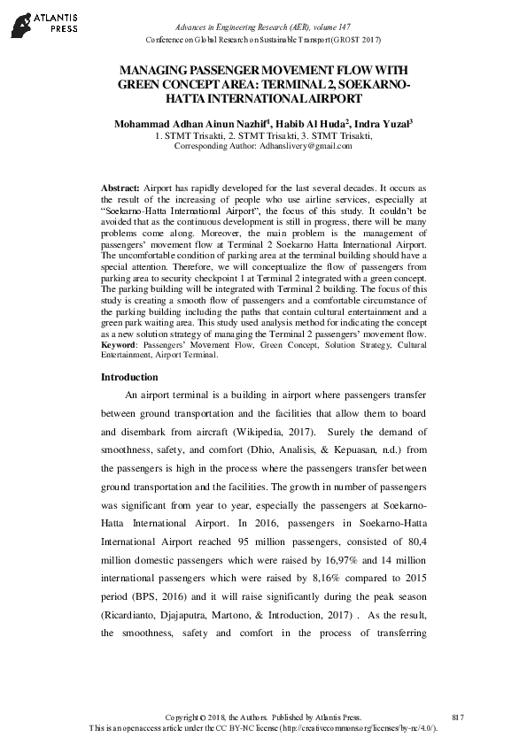 (PDF) Managing Passenger Movement Flow with Green Concept Area ...