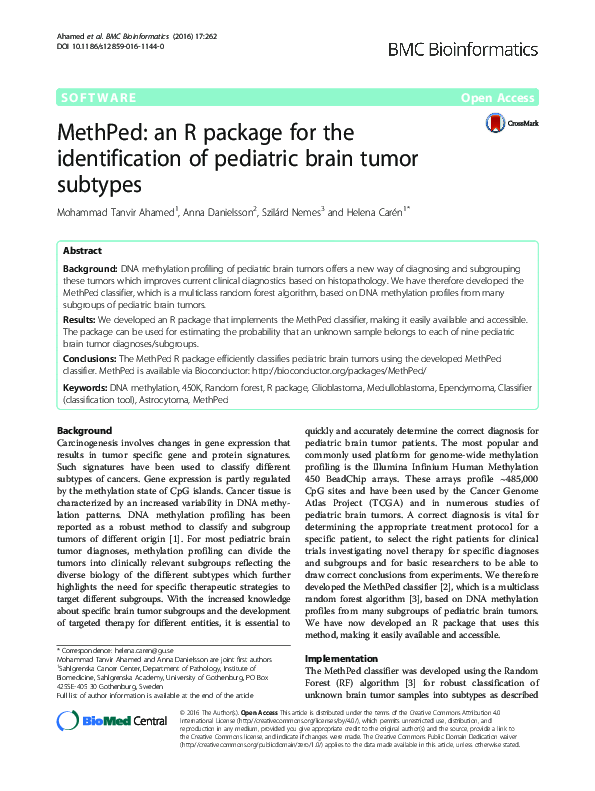 (PDF) MethPed: an R package for the identification of pediatric brain ...