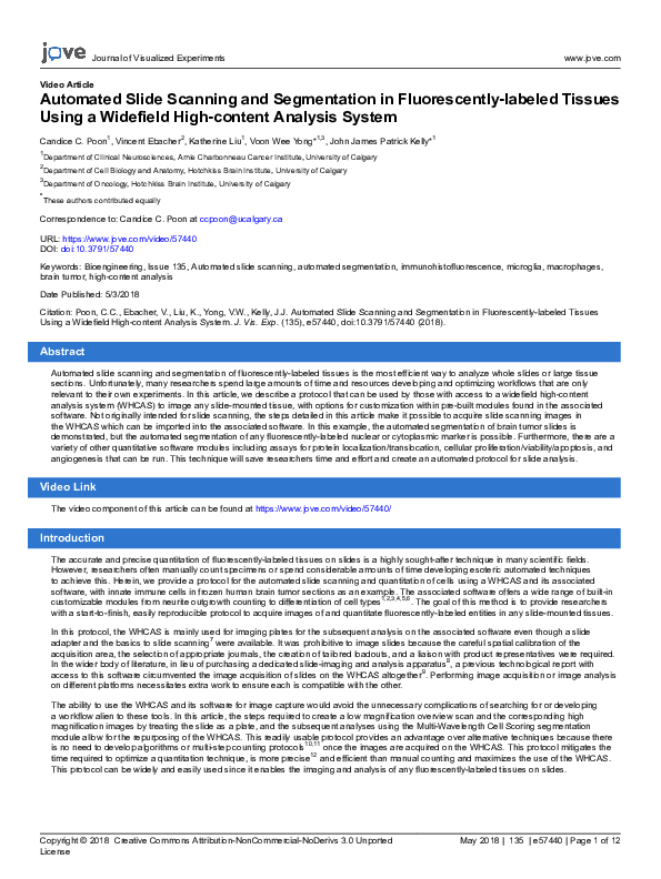 (PDF) Automated Slide Scanning and Segmentation in Fluorescently ...