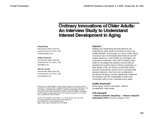 (PDF) Ordinary Innovations of Older Adults