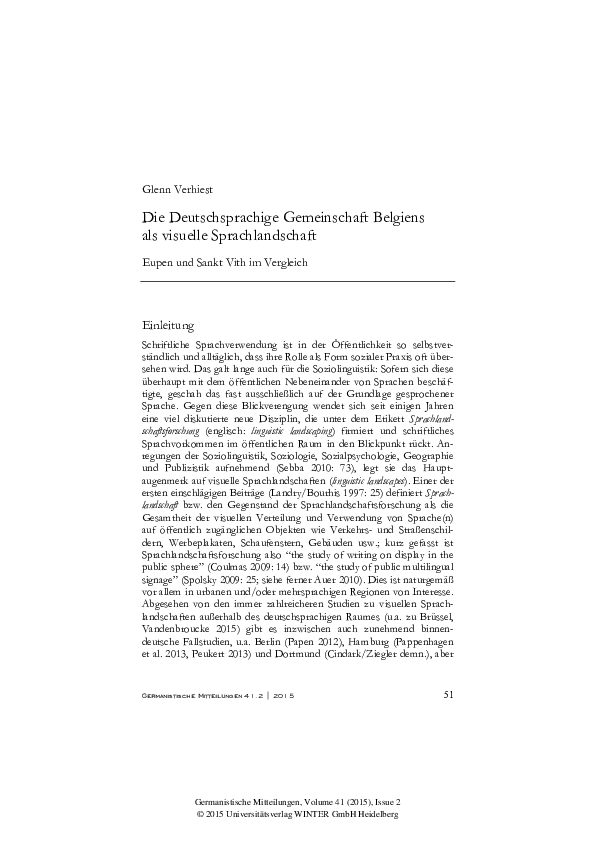 (PDF) Die Deutschsprachige Gemeinschaft Belgiens als visuelle ...