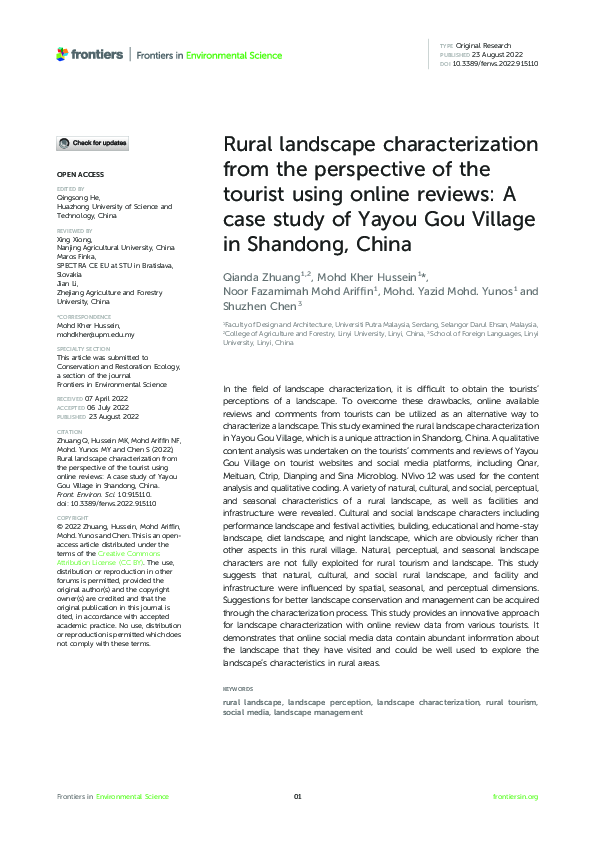 (PDF) Rural landscape characterization from the perspective of the ...