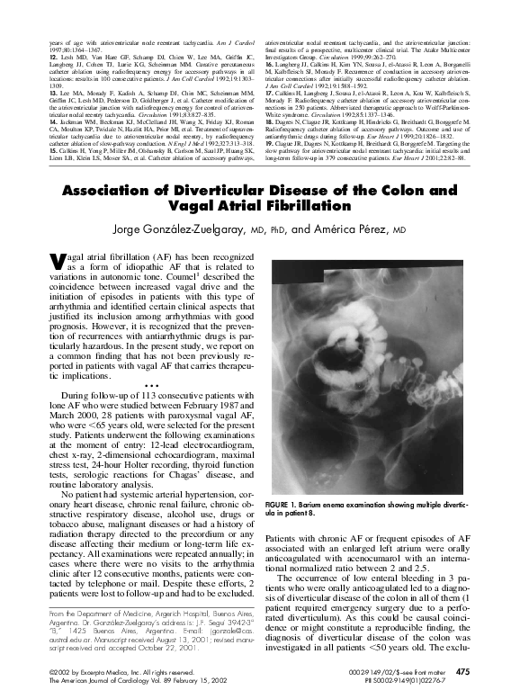 (PDF) Association of diverticular disease of the colon and vagal atrial ...