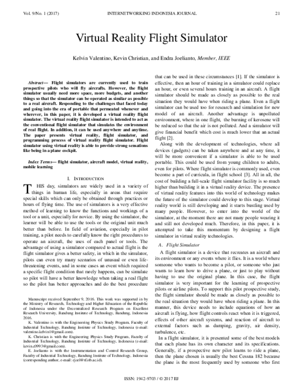 (PDF) Virtual Reality Flight Simulator