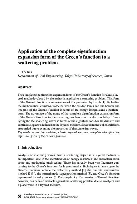 (PDF) Complete Eigenfunction Expansion for Scattering