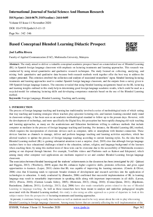 (PDF) Based Conceptual Blended Learning Didactic Prospect