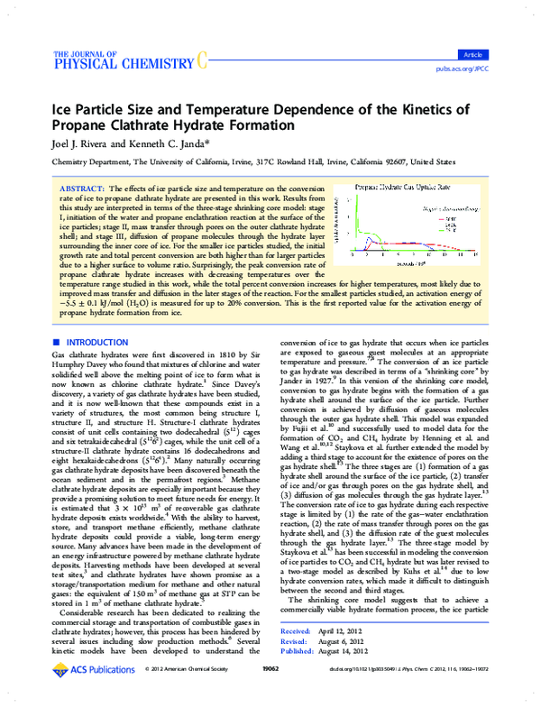 (PDF) Ice Particle Size and Temperature Dependence of the Kinetics of ...