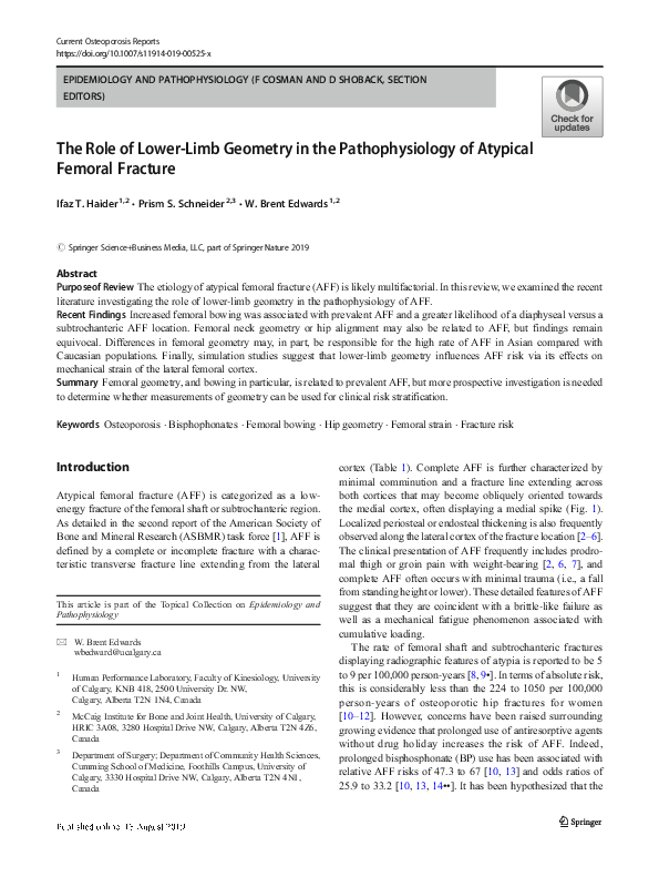 (PDF) The Role of Lower-Limb Geometry in the Pathophysiology of ...