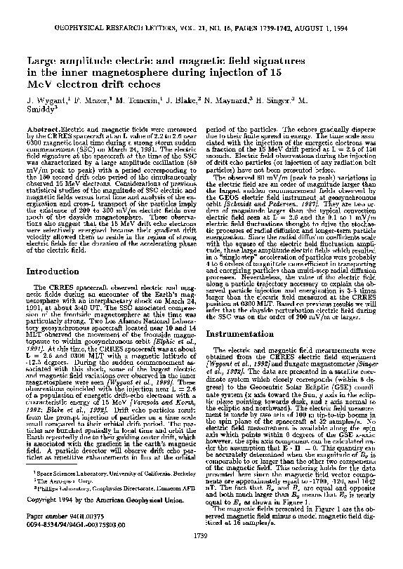 (PDF) Large amplitude electric and magnetic field signatures in the ...
