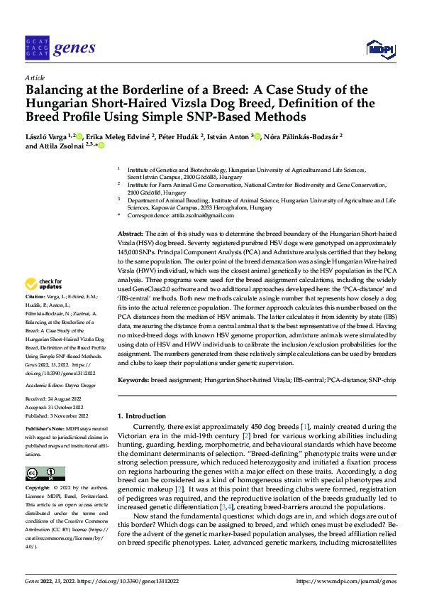 (PDF) Balancing at the Borderline of a Breed: A Case Study of the ...