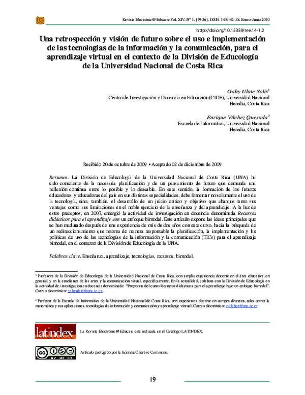 (PDF) Una retrospección y visión de futuro sobre el uso e ...