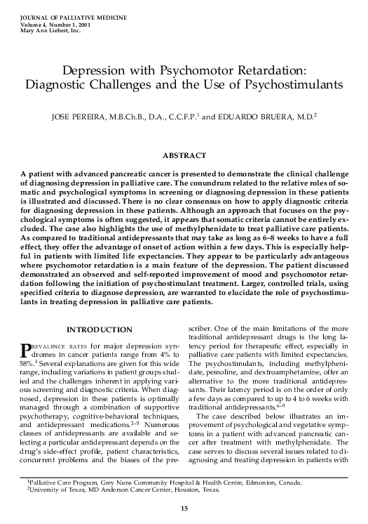 (PDF) Depression with Psychomotor Retardation: Diagnostic Challenges ...