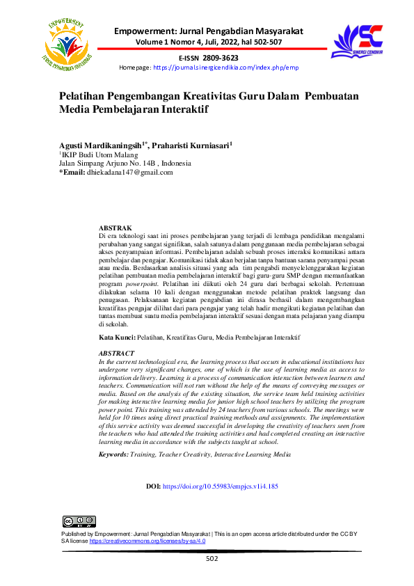 (PDF) Pelatihan Pengembangan Kreativitas Guru Dalam Pembuatan Media ...