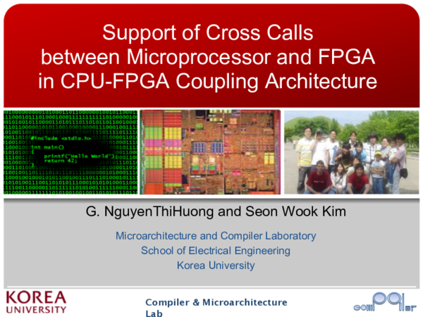 Pdf Support Of Cross Calls Between A Microprocessor And Fpga In Cpu