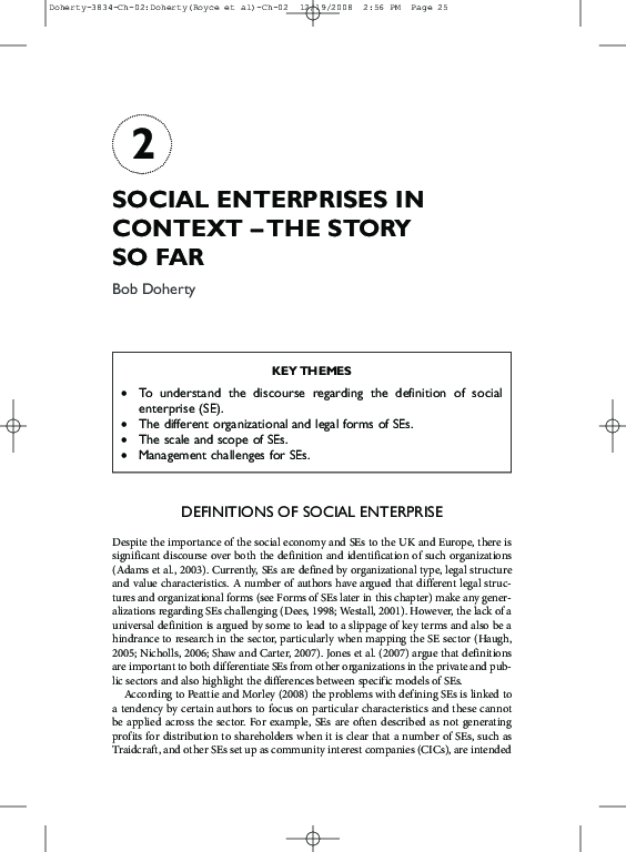 (PDF) Definitions of Social Enterprise
