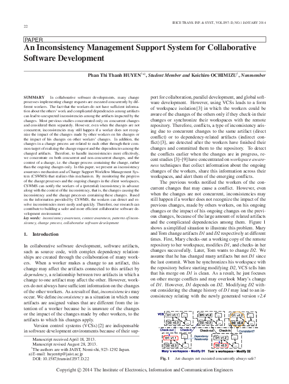 (PDF) An Inconsistency Management Support System for Collaborative ...