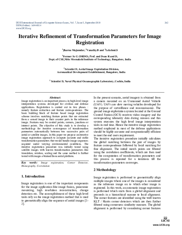 (PDF) Iterative Refinement of Transformation Parameters for Image Registration