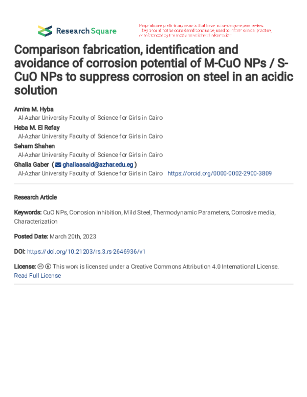 (PDF) Comparison fabrication, identification and avoidance of corrosion ...