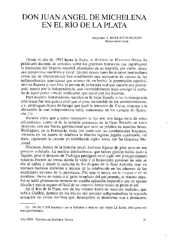 (PDF) Don Juan Ángel Michelena en el Río de la Plata