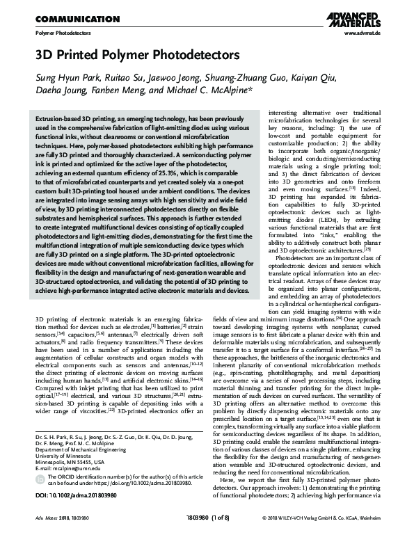 (PDF) 3D Printed Polymer Photodetectors