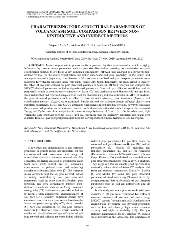 (PDF) Characterizing Pore-Structural Parameters of Volcanic Ash Soil ...