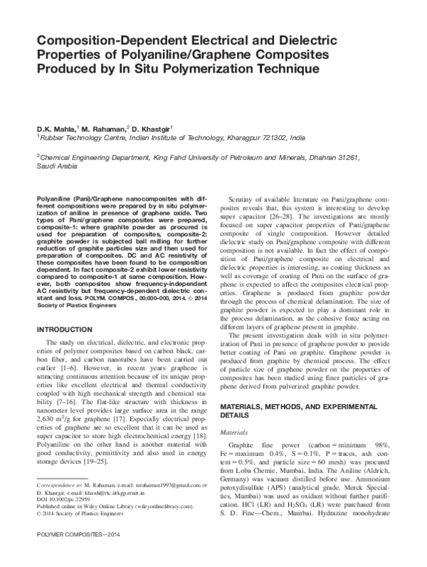 Pdf Composition Dependent Electrical And Dielectric Properties Of